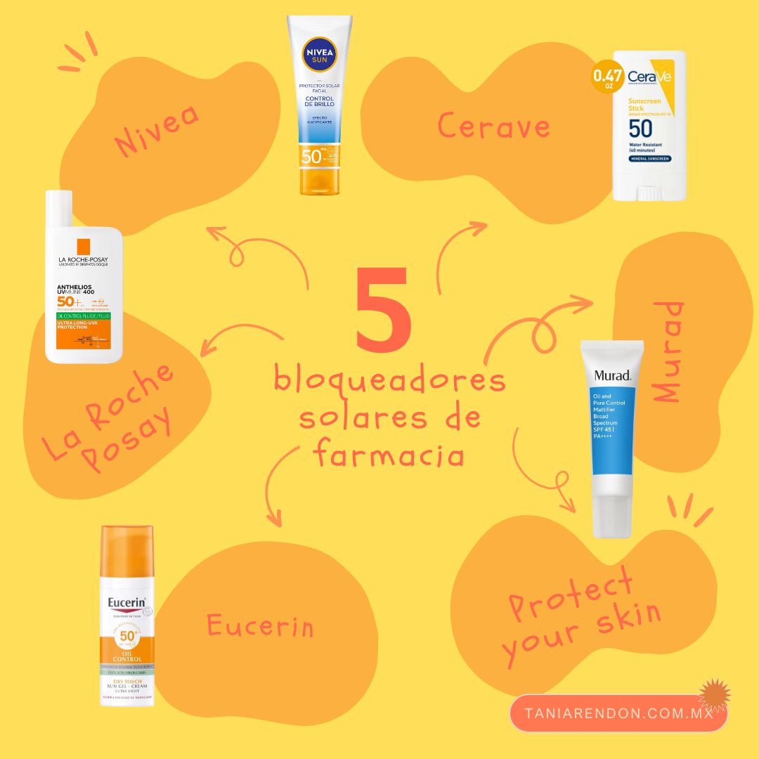 5 bloqueadores solares de farmacia – Tania Rendón
